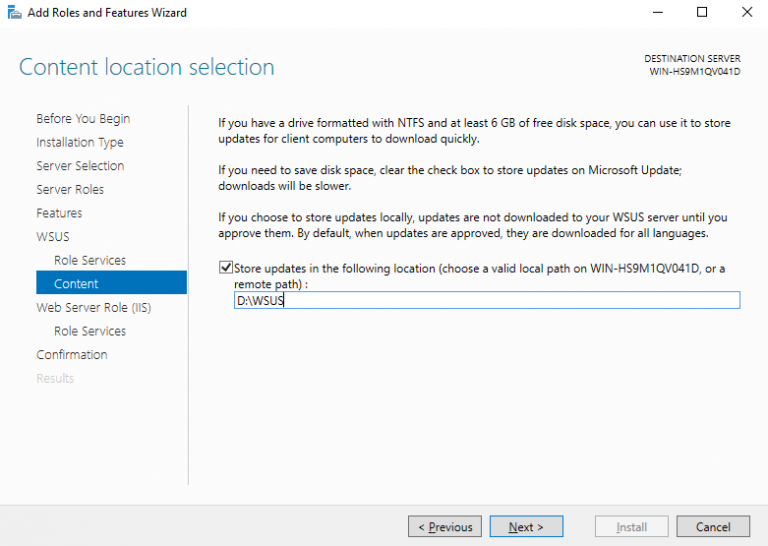 Install and configure Windows Server Update Services (WSUS)