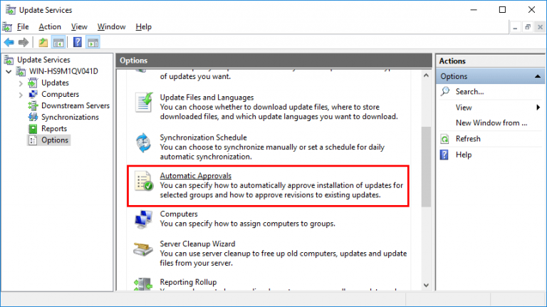 Configure update approvals and deployments in WSUS