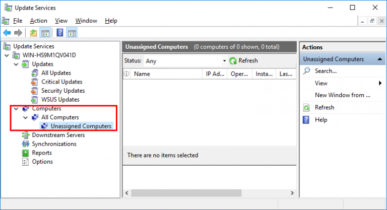 Create computer groups for WSUS