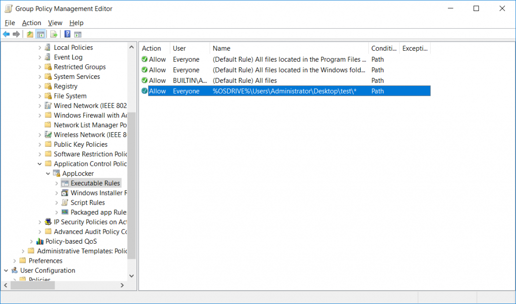 Implement AppLocker Rules in Windows Server 2016 - RootUsers