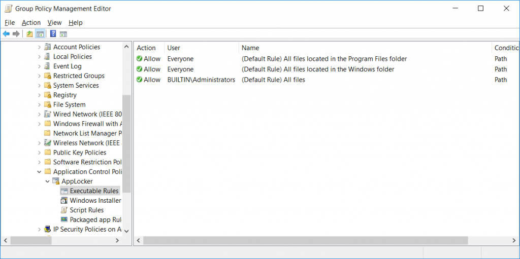 Implement AppLocker Rules in Windows Server 2016 - RootUsers