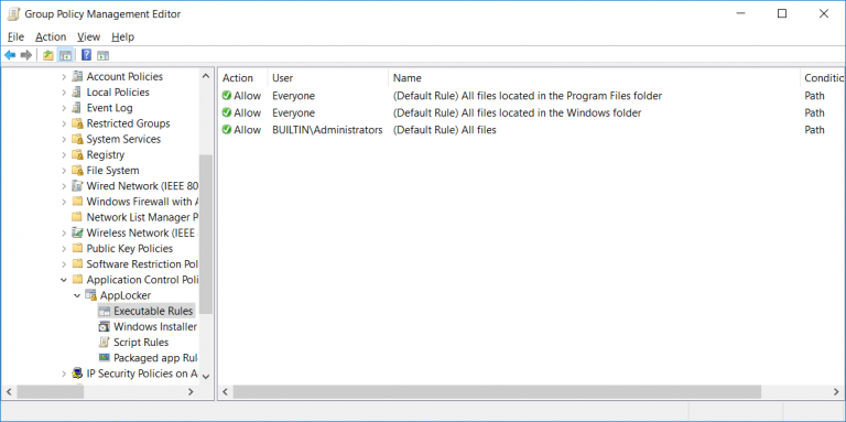 Implement AppLocker Rules in Windows Server 2016 - RootUsers