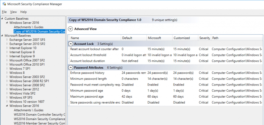Create, View, and Import Security Baselines with Security Compliance ...