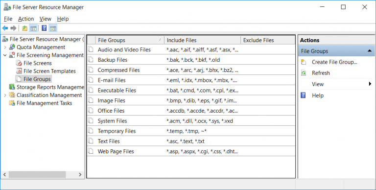 Configure File Screens for File Server Resource Manager (FSRM)