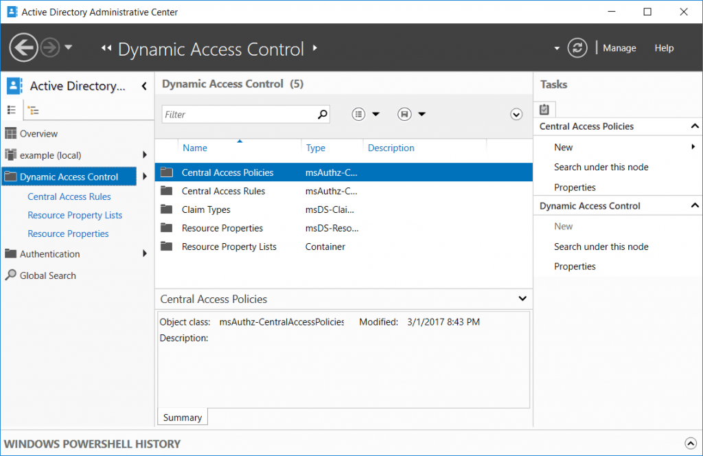 Create and Configure Central Access Rules and Policies - RootUsers