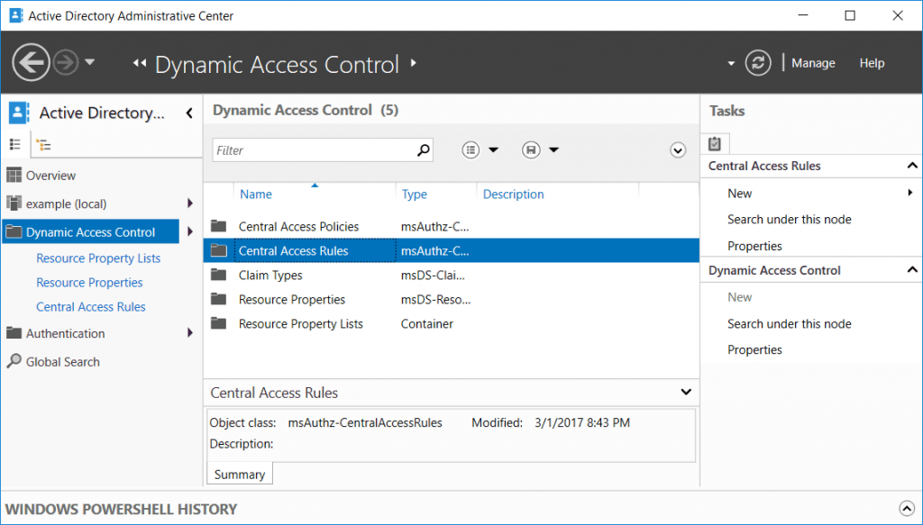 Create and Configure Central Access Rules and Policies - RootUsers